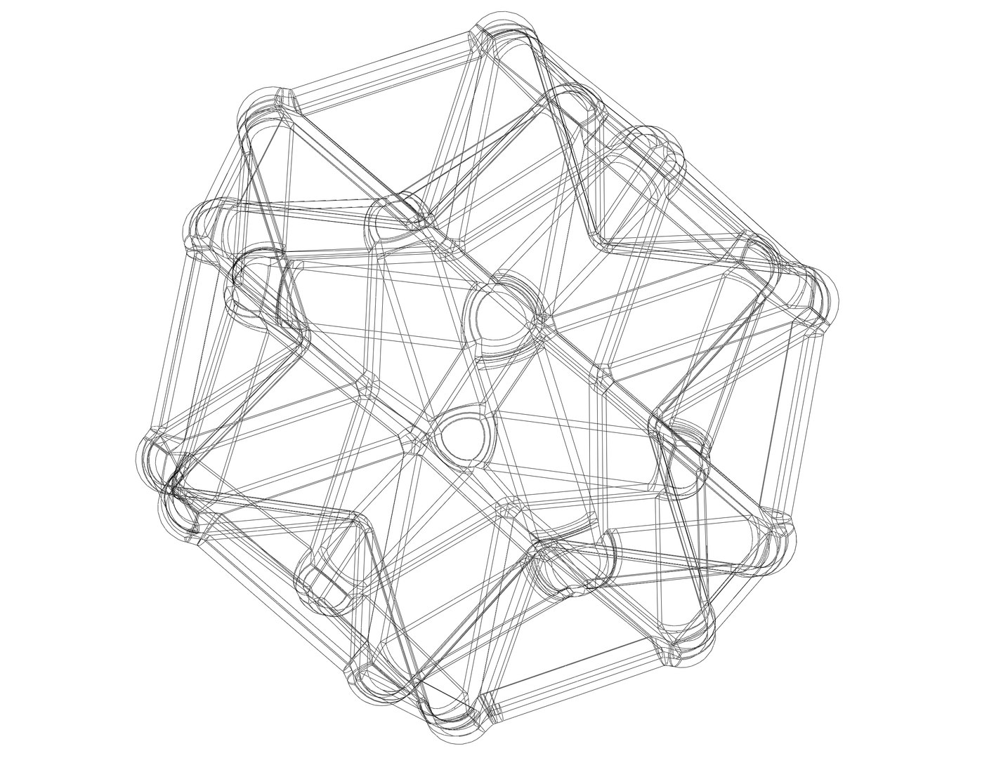 3D Wireframe Shape Excavated Dodecahedron - TurboSquid 2170380