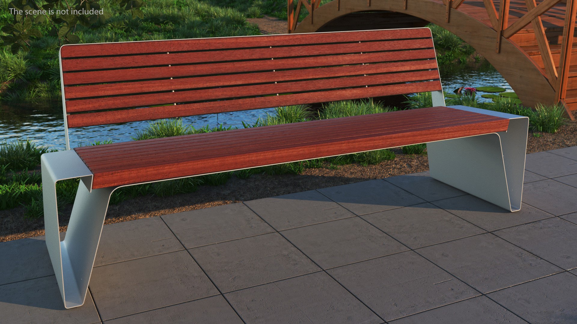 Radium Park Bench With Backrest Steel 3D - TurboSquid 1974383