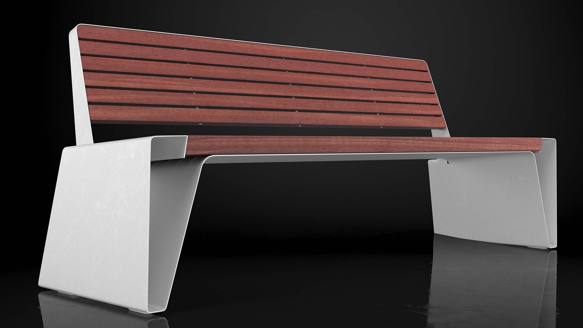 Radium Park Bench With Backrest Steel 3D - TurboSquid 1974383