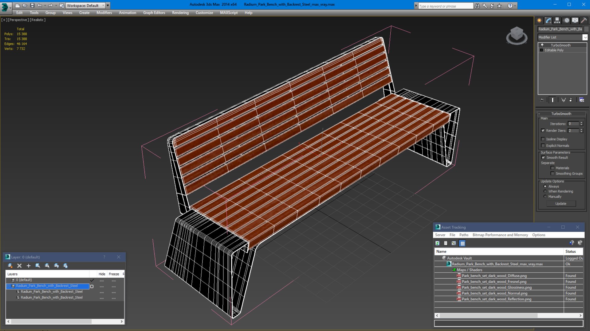 Radium Park Bench with Backrest Steel 3D - TurboSquid 1974383