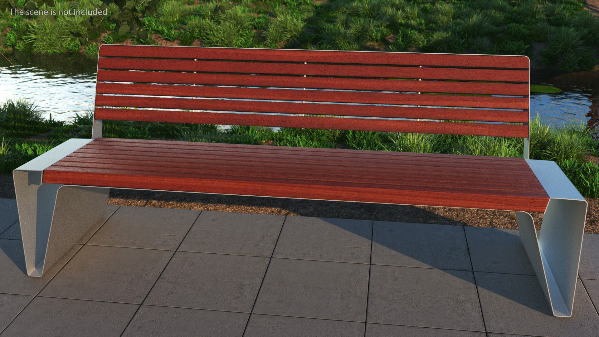 Radium Park Bench With Backrest Steel 3D - TurboSquid 1974383