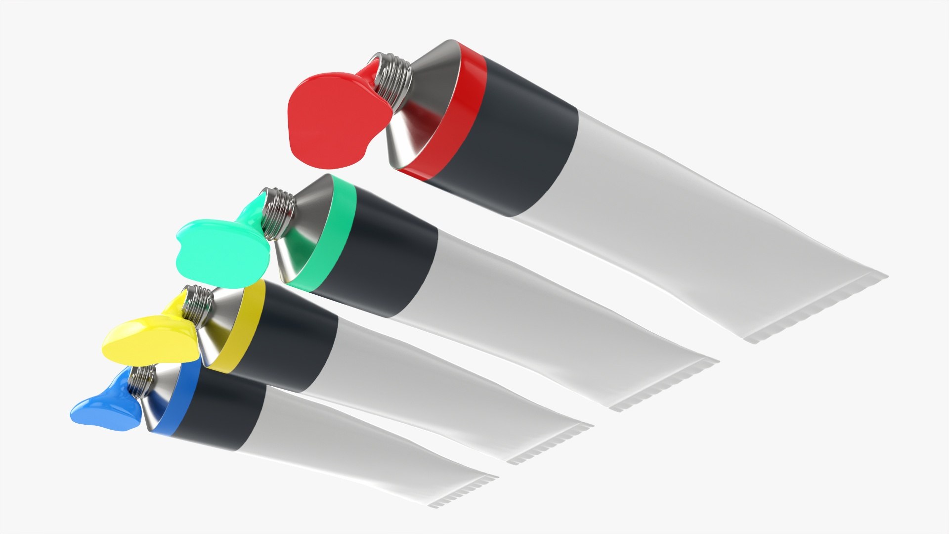 Paint tin tubes opened 3D model - TurboSquid 1716589