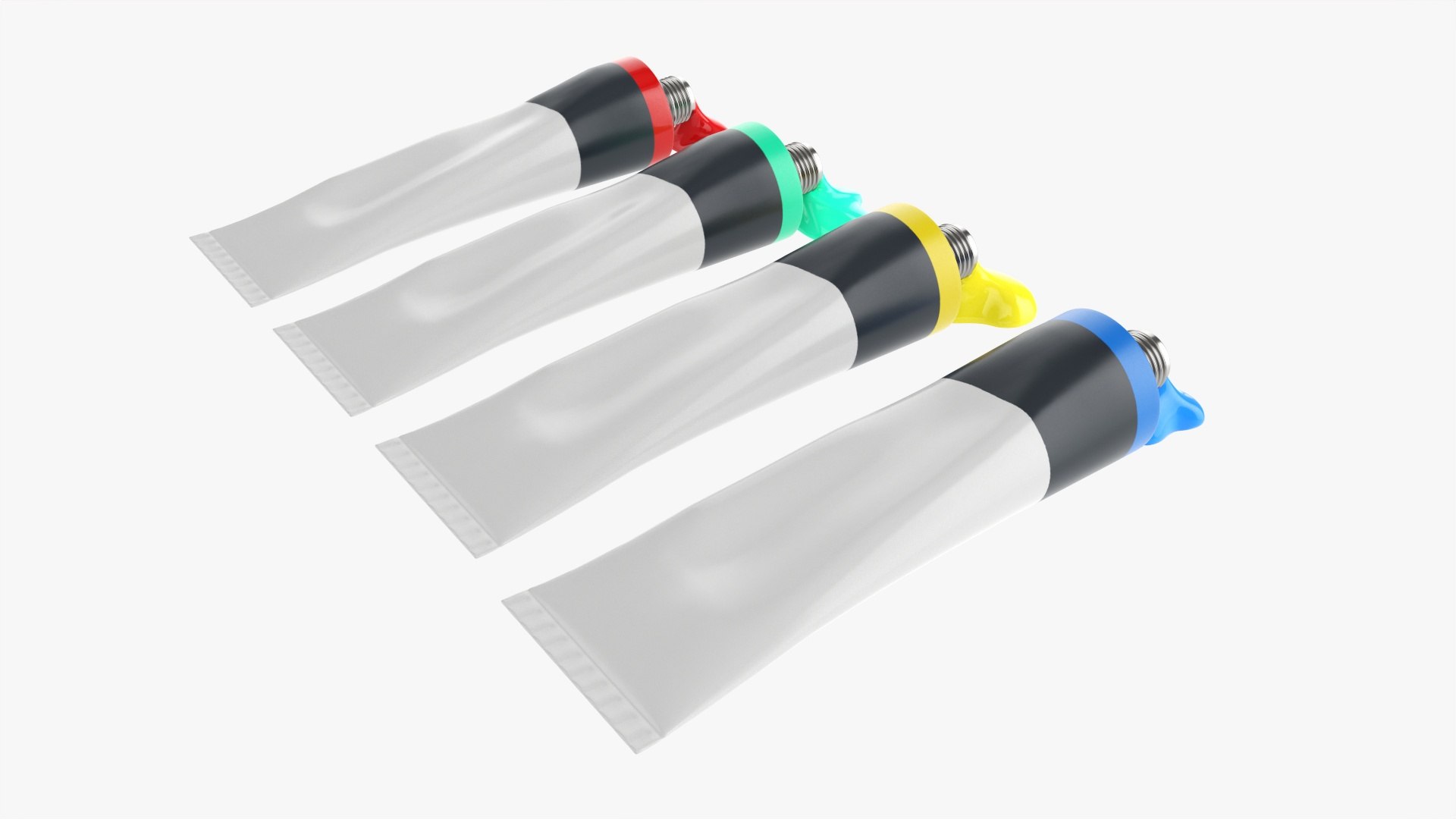 Paint tin tubes opened 3D model - TurboSquid 1716589