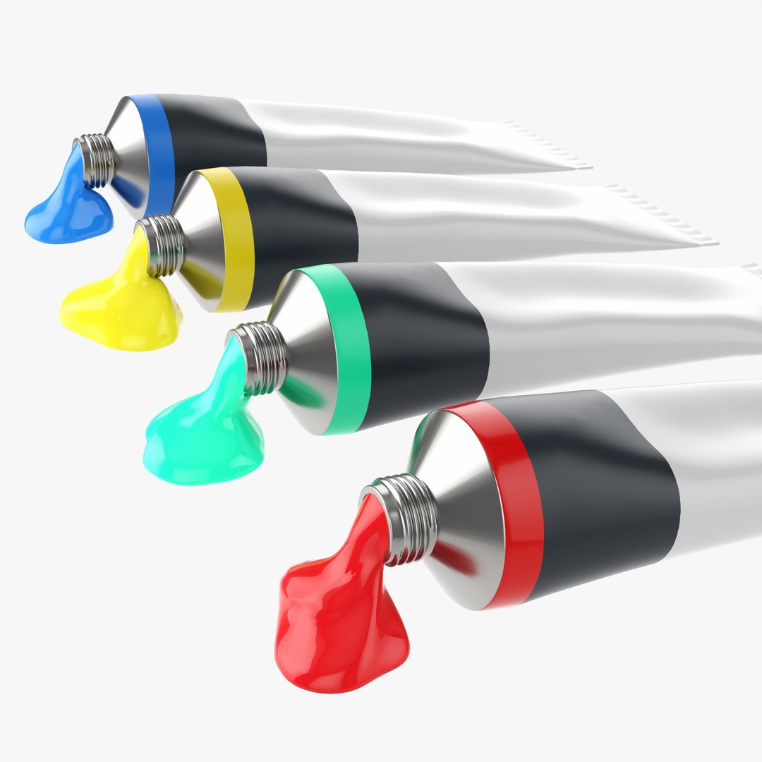 Paint tin tubes opened 3D model - TurboSquid 1716589