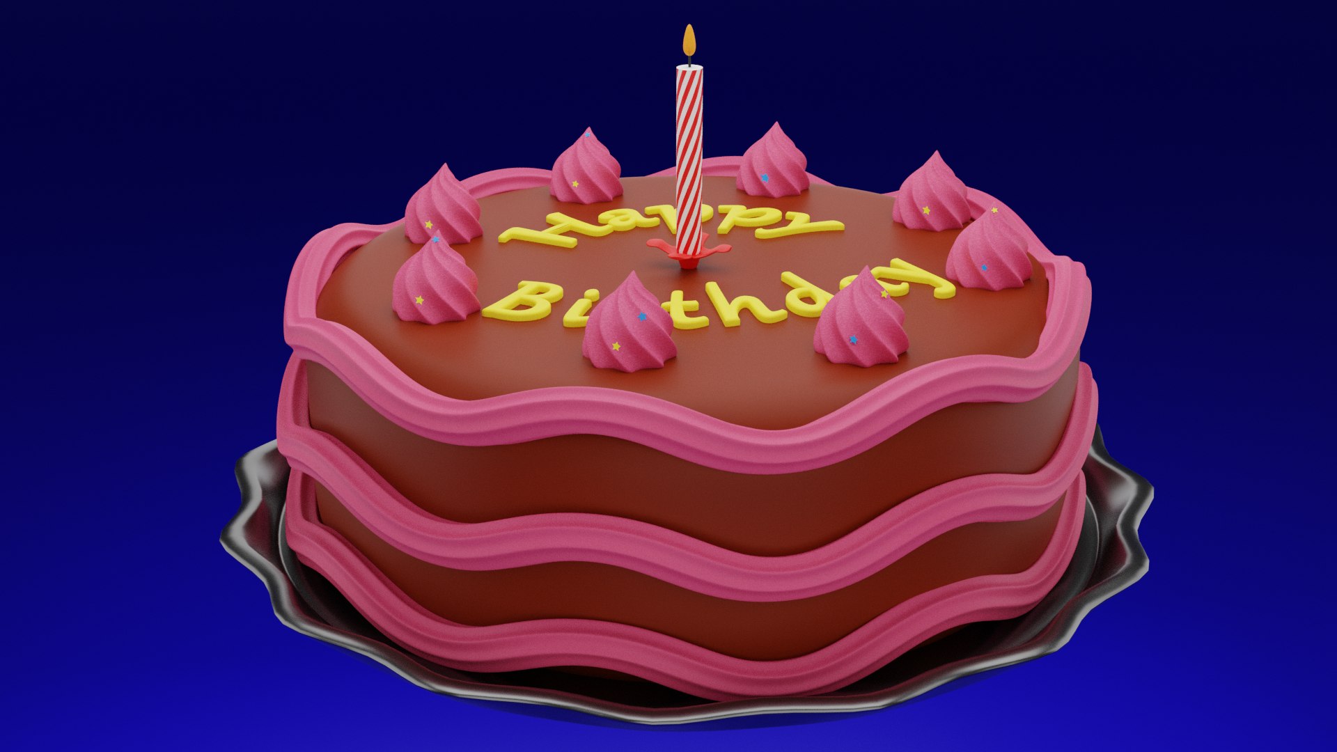 3D Birthday Cake - TurboSquid 1840187