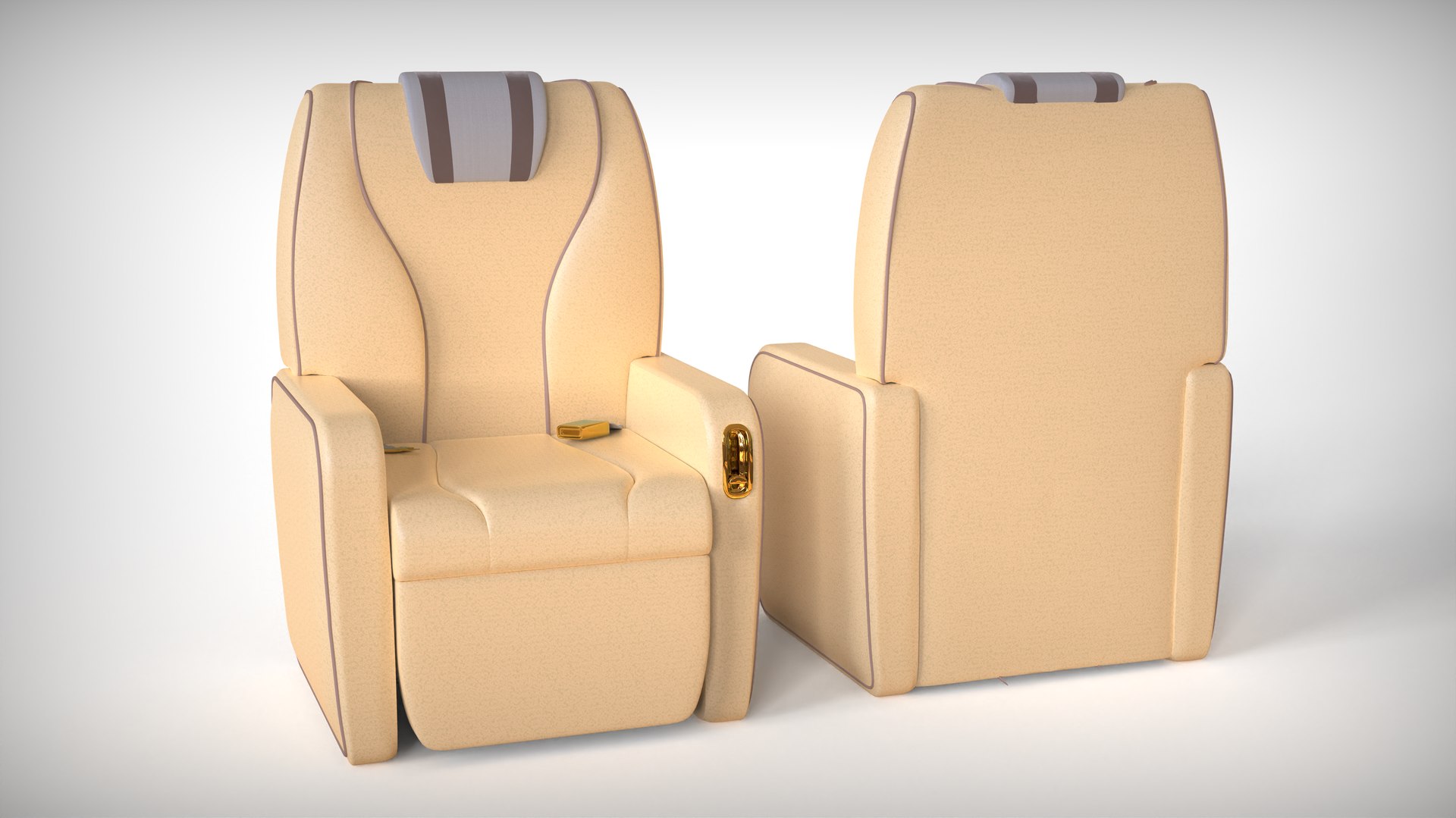 Private Jet Seat Model - TurboSquid 1669153