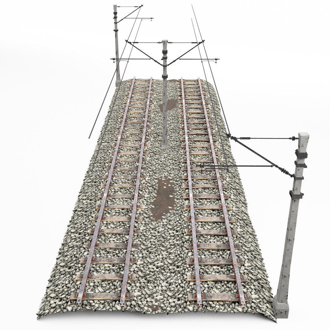 3D Track Train Pole Model - TurboSquid 1640986