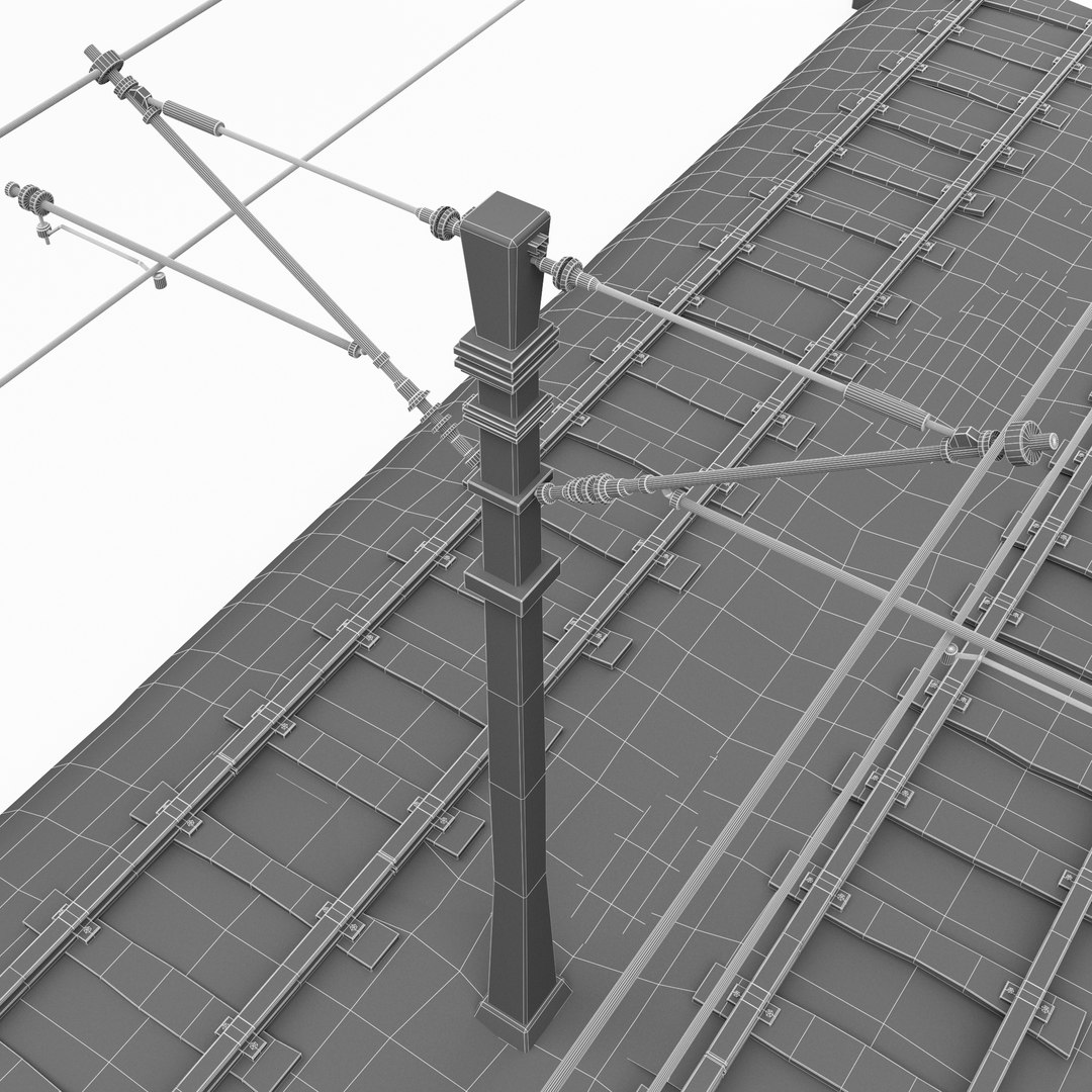 3D Track Train Pole Model - TurboSquid 1640986