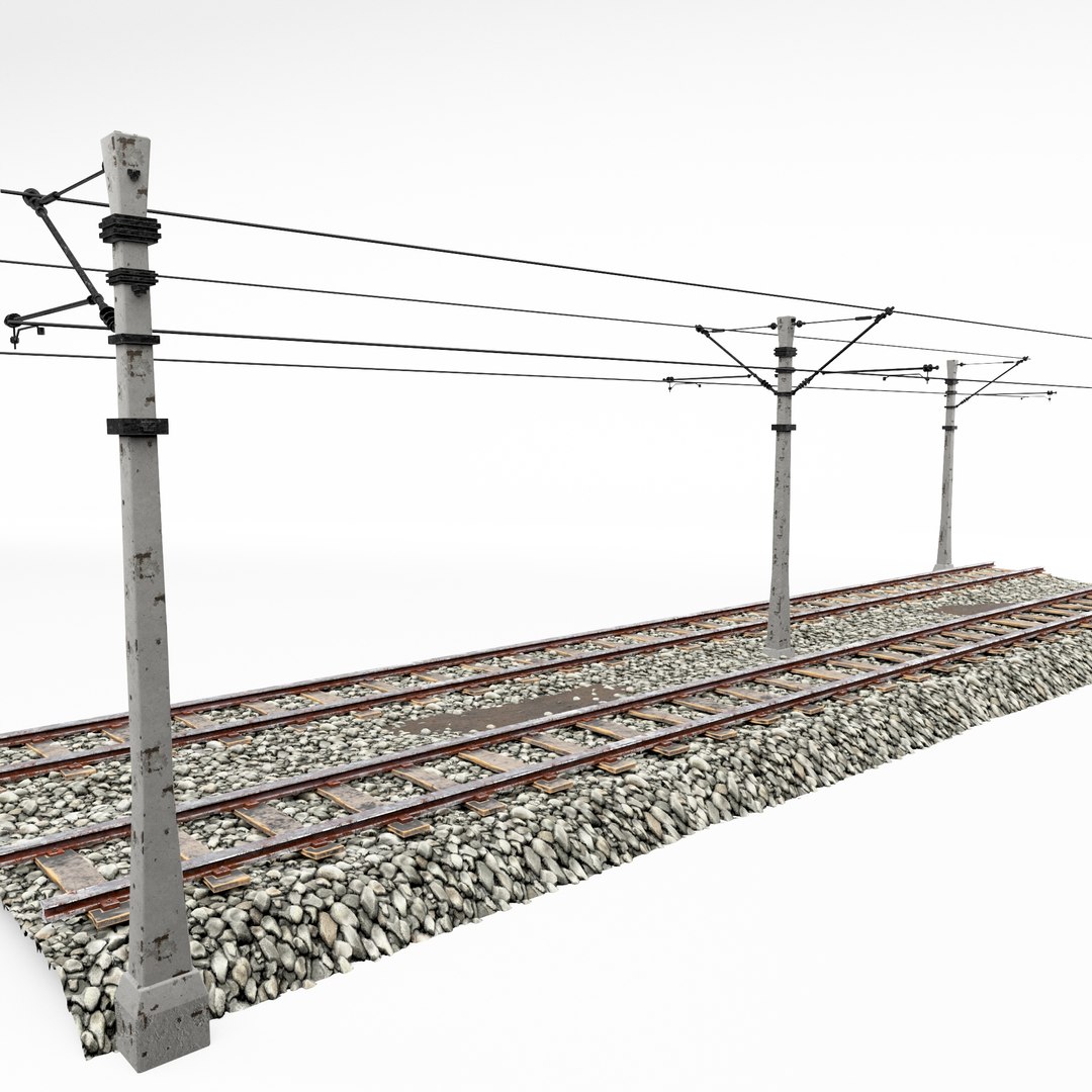 3D Track Train Pole Model - TurboSquid 1640986