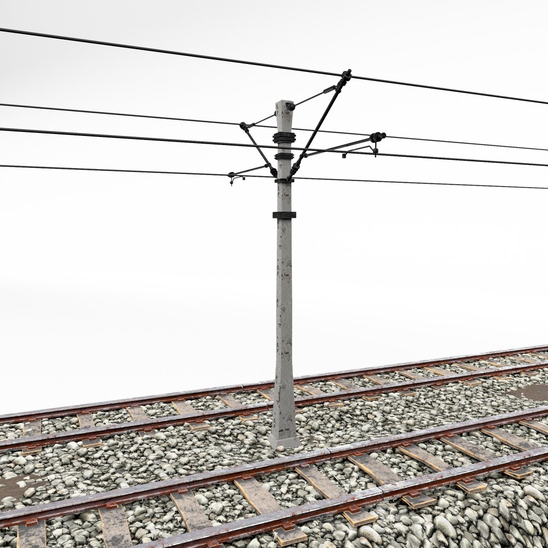 3D Track Train Pole Model - TurboSquid 1640986