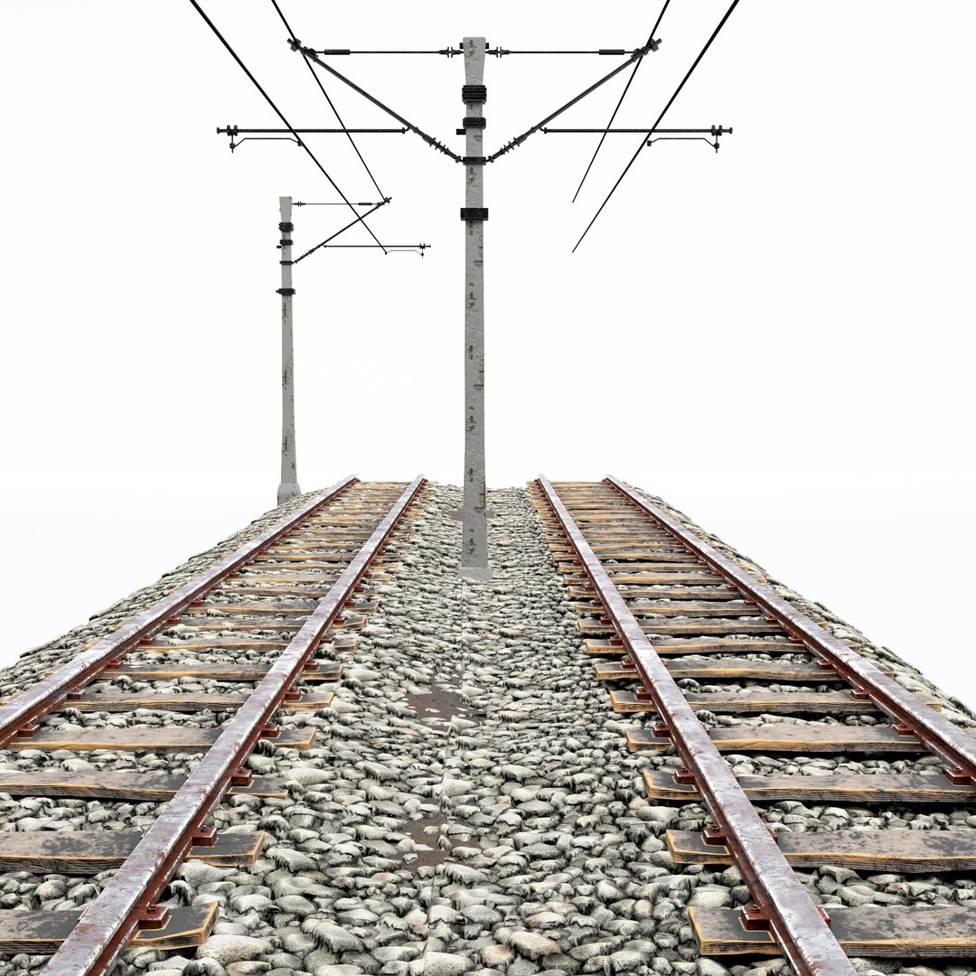 3D Track Train Pole Model - TurboSquid 1640986