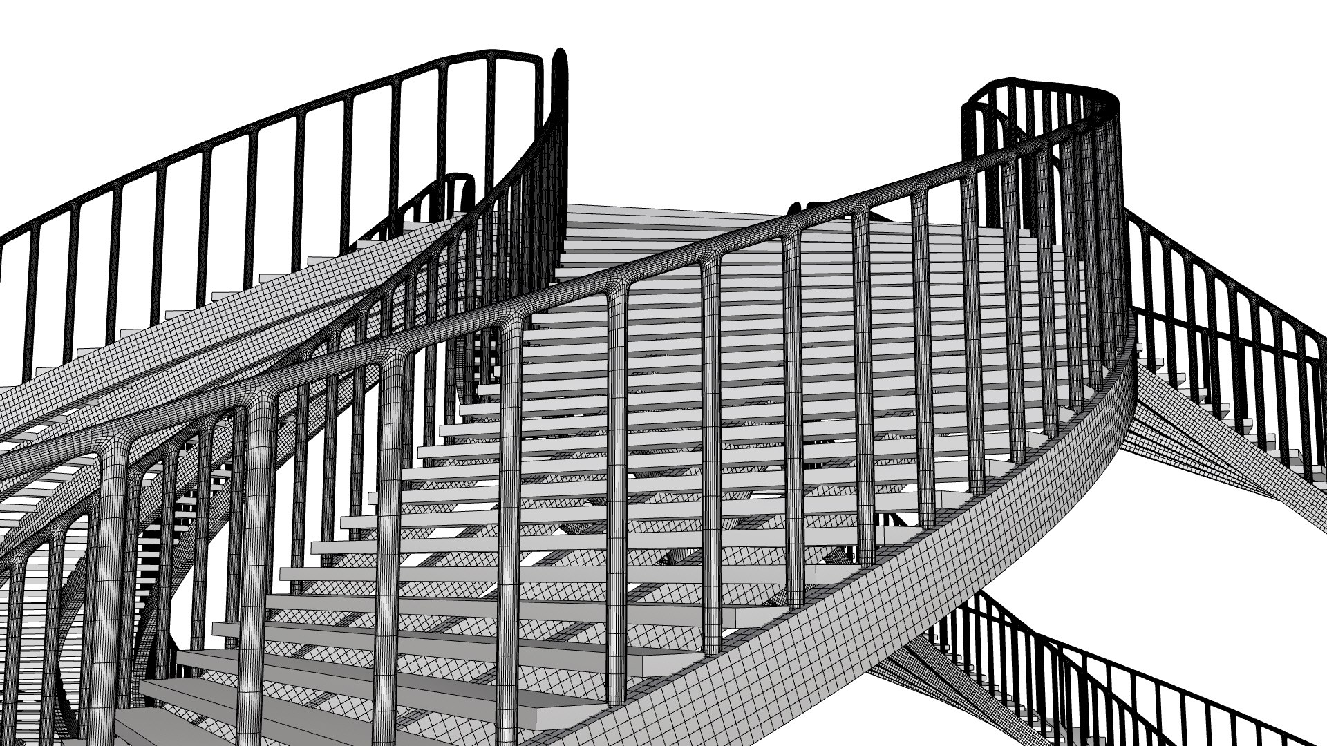3D Model Quad Turbine Stairs Complex - TurboSquid 2348521