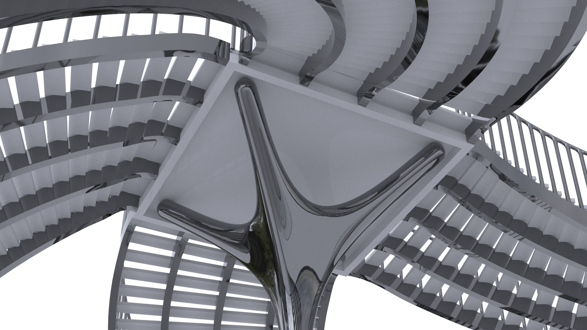 3D Model Quad Turbine Stairs Complex - TurboSquid 2348521