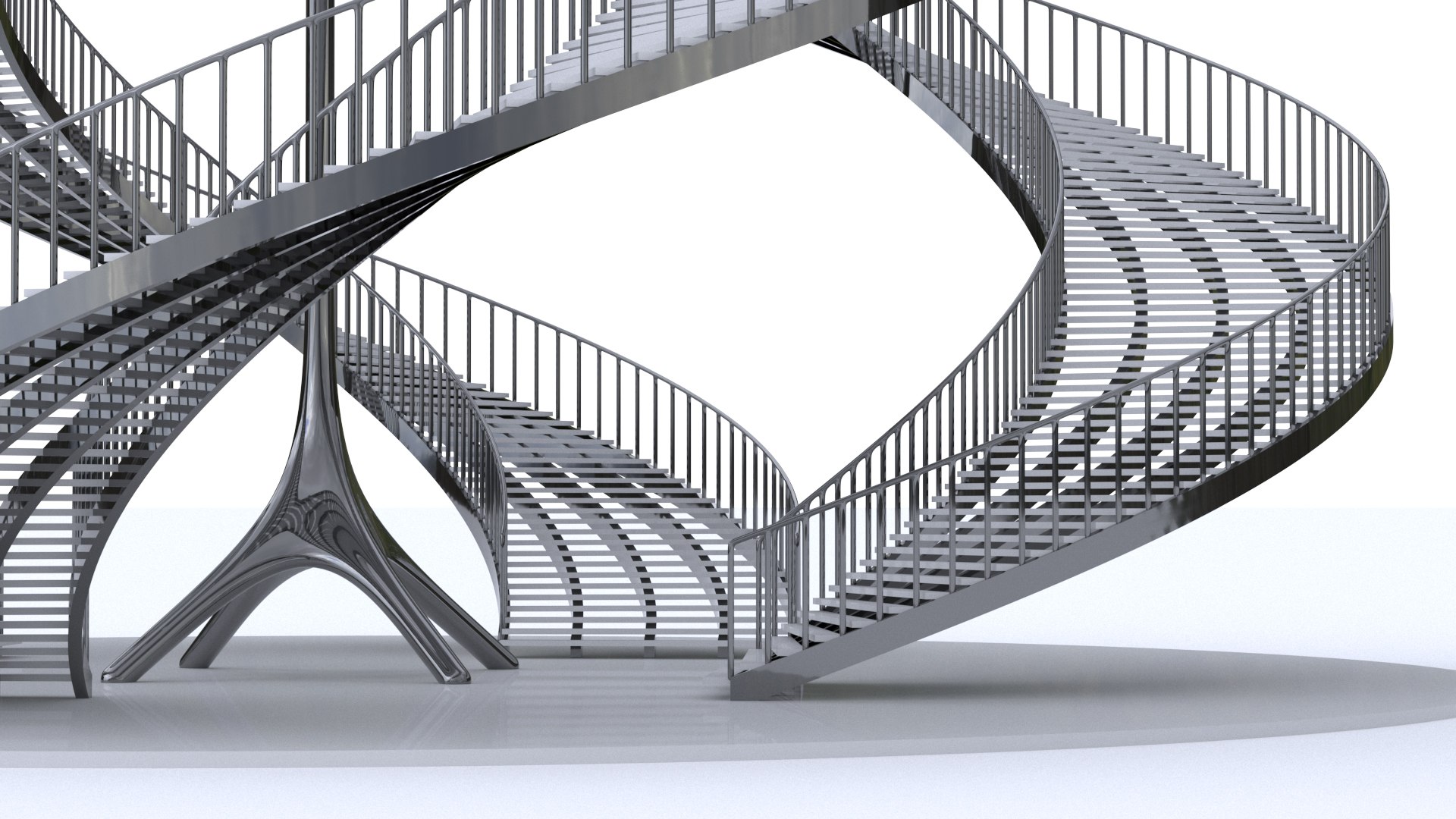 3D Model Quad Turbine Stairs Complex - TurboSquid 2348521