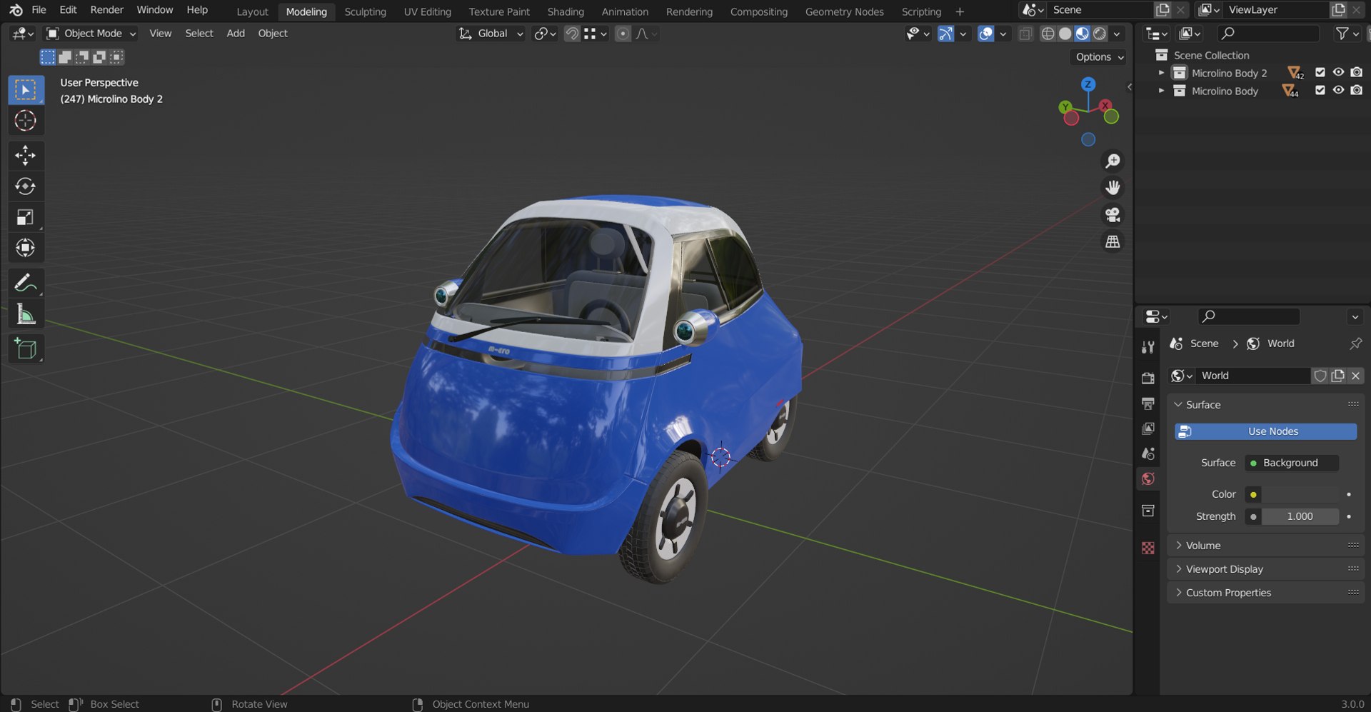 3D Microlino Electric Scooter Car Blue - TurboSquid 2188211