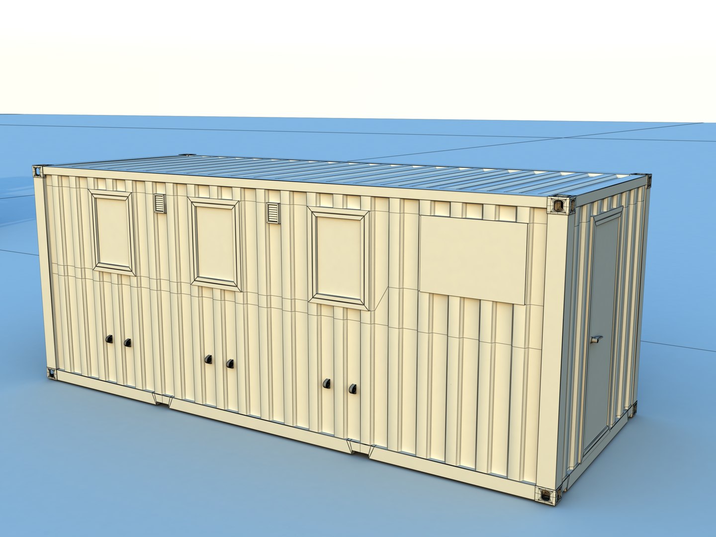 3ds max military container