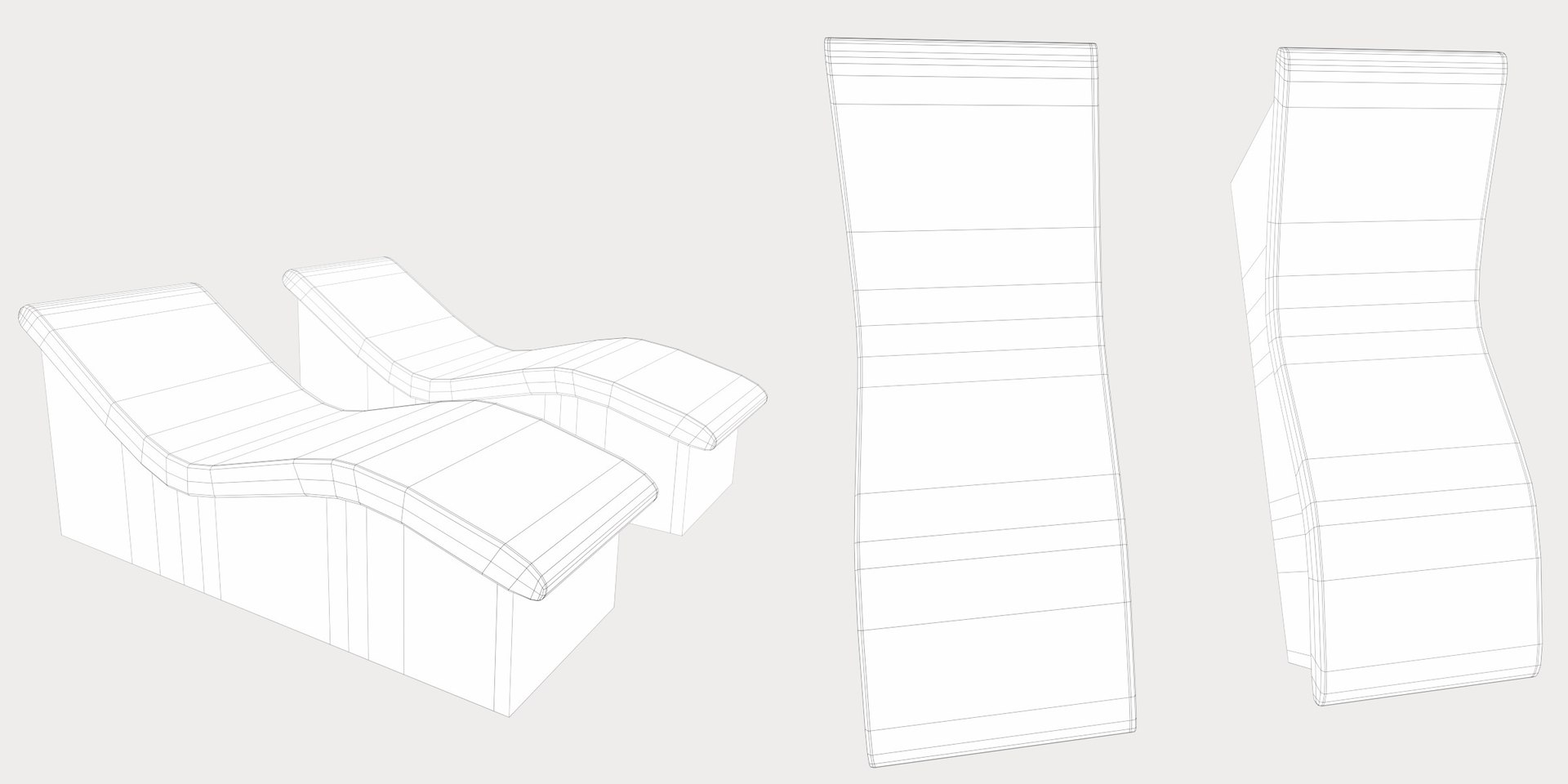 Wave Benches Stone Marble 3D Model - TurboSquid 1178560