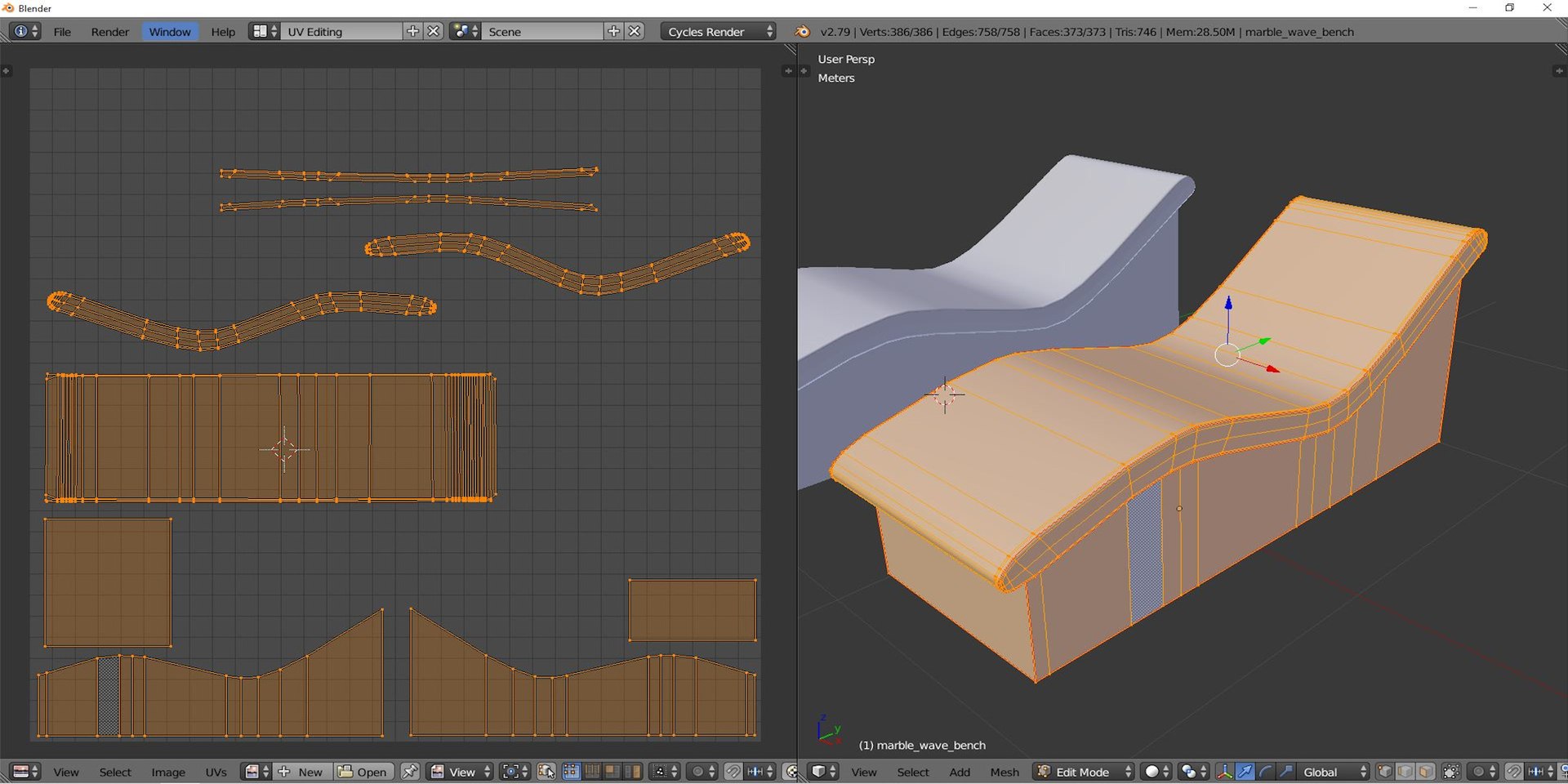 Wave Benches Stone Marble 3D Model - TurboSquid 1178560
