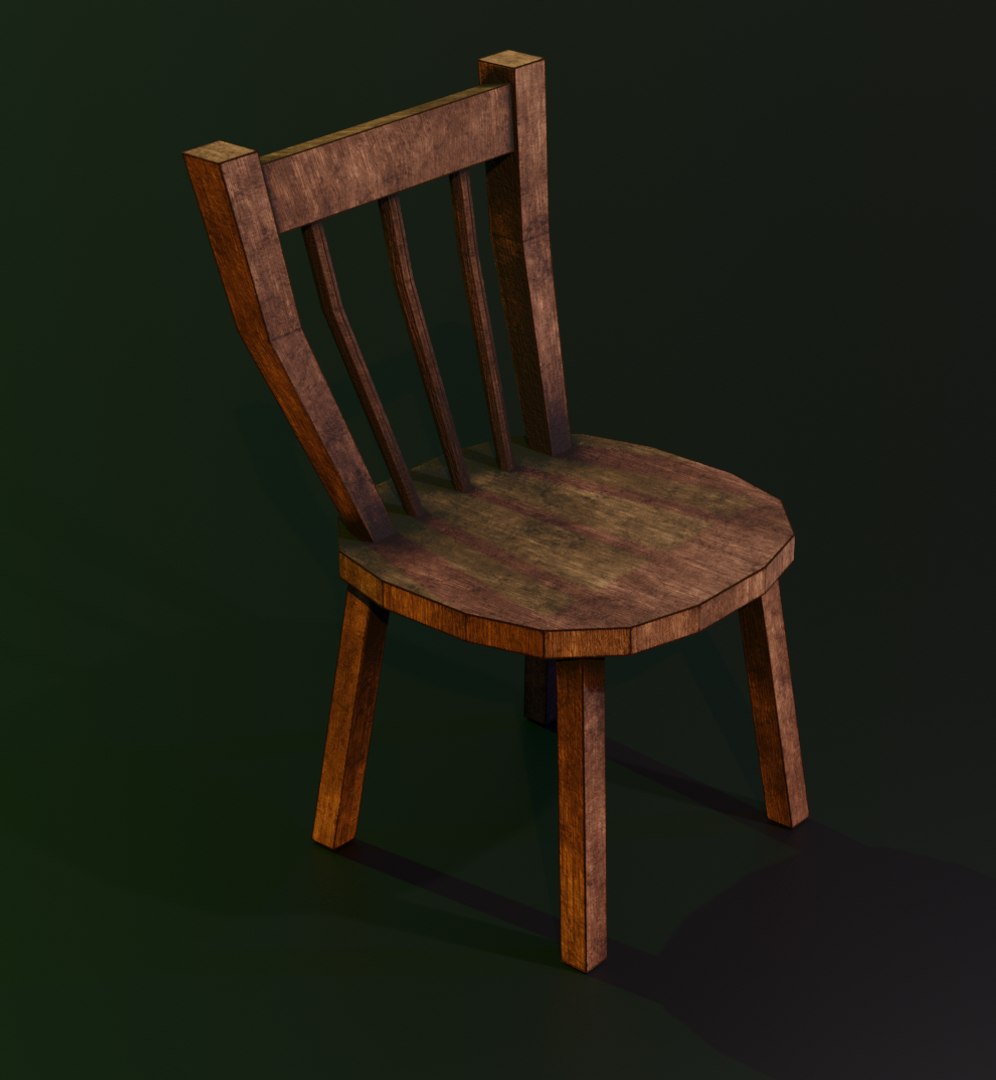 3D Wooden Chair - TurboSquid 1709821
