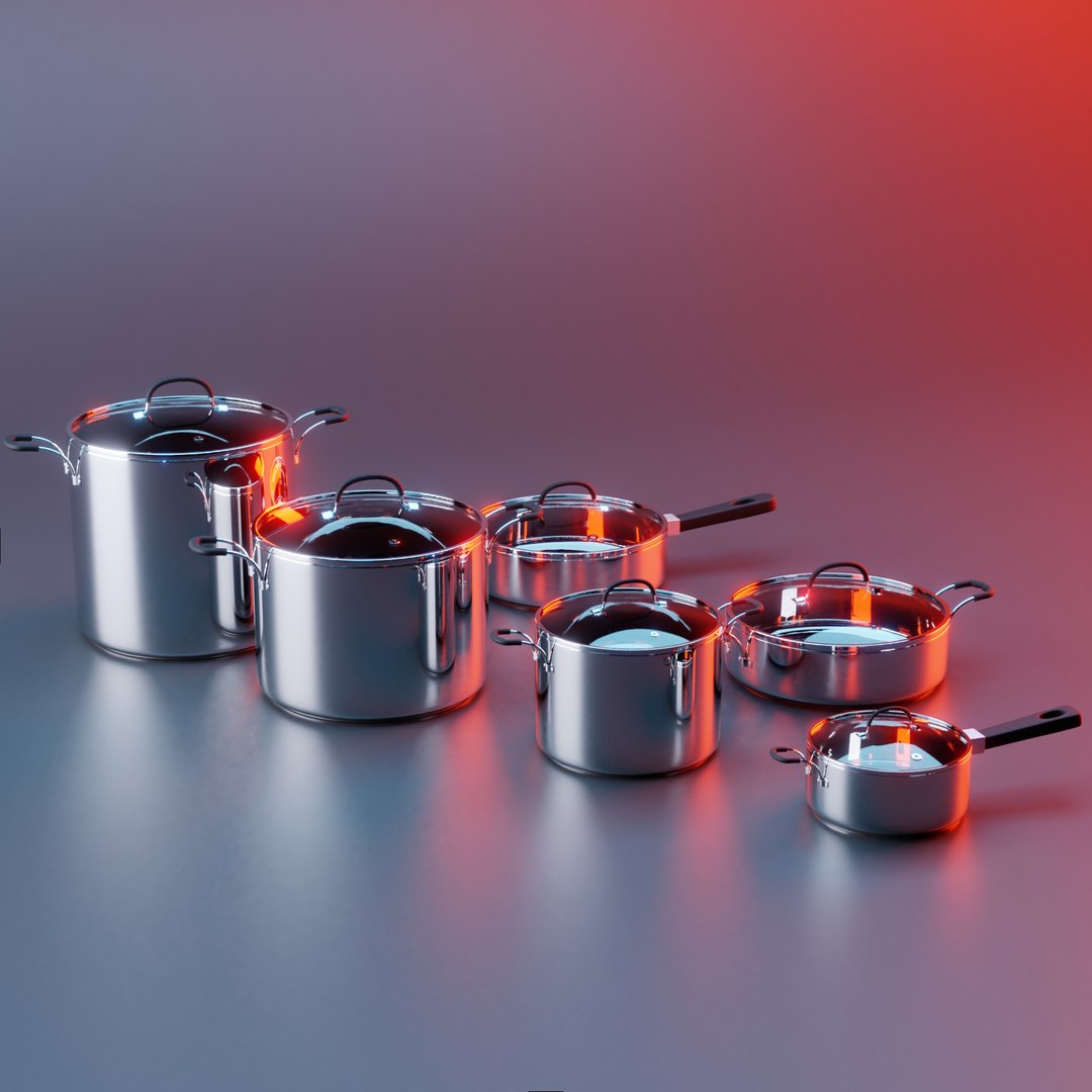 3D Cooking Pots Collecion Model - TurboSquid 1701336