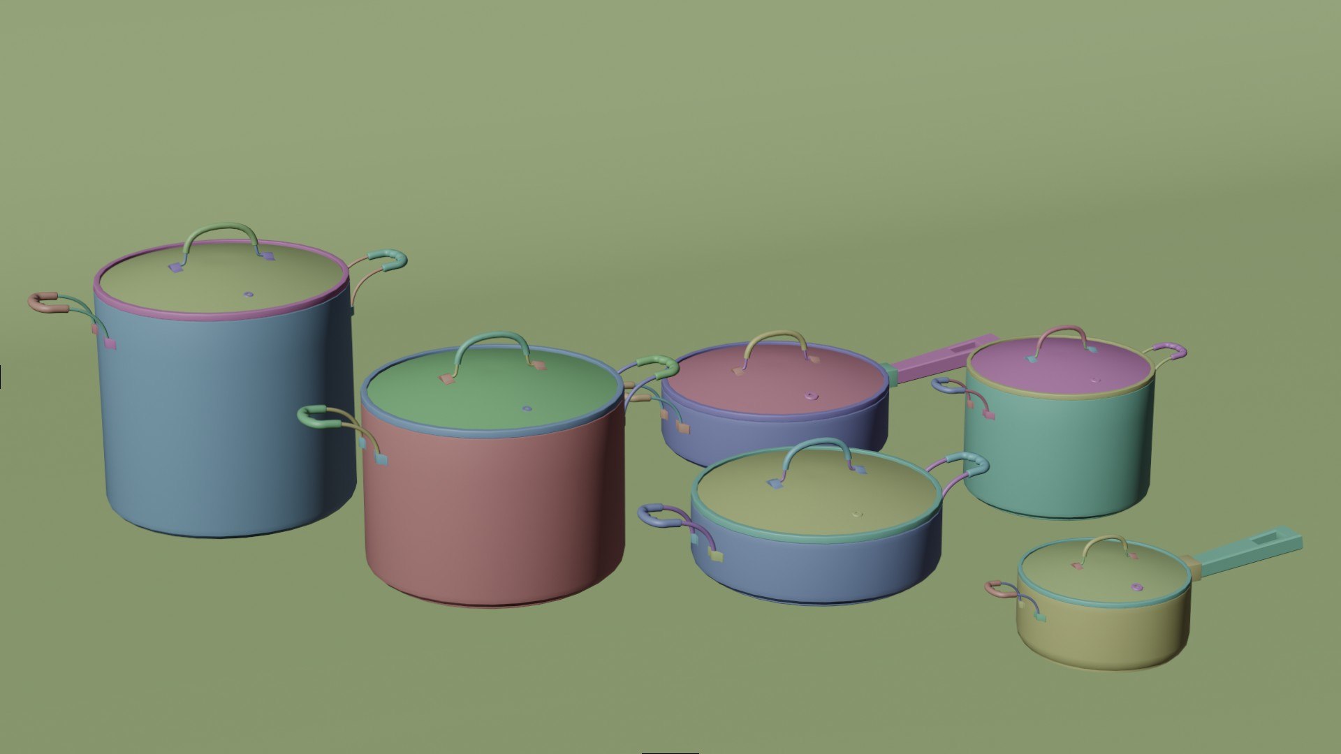 3D Cooking Pots Collecion Model - TurboSquid 1701336