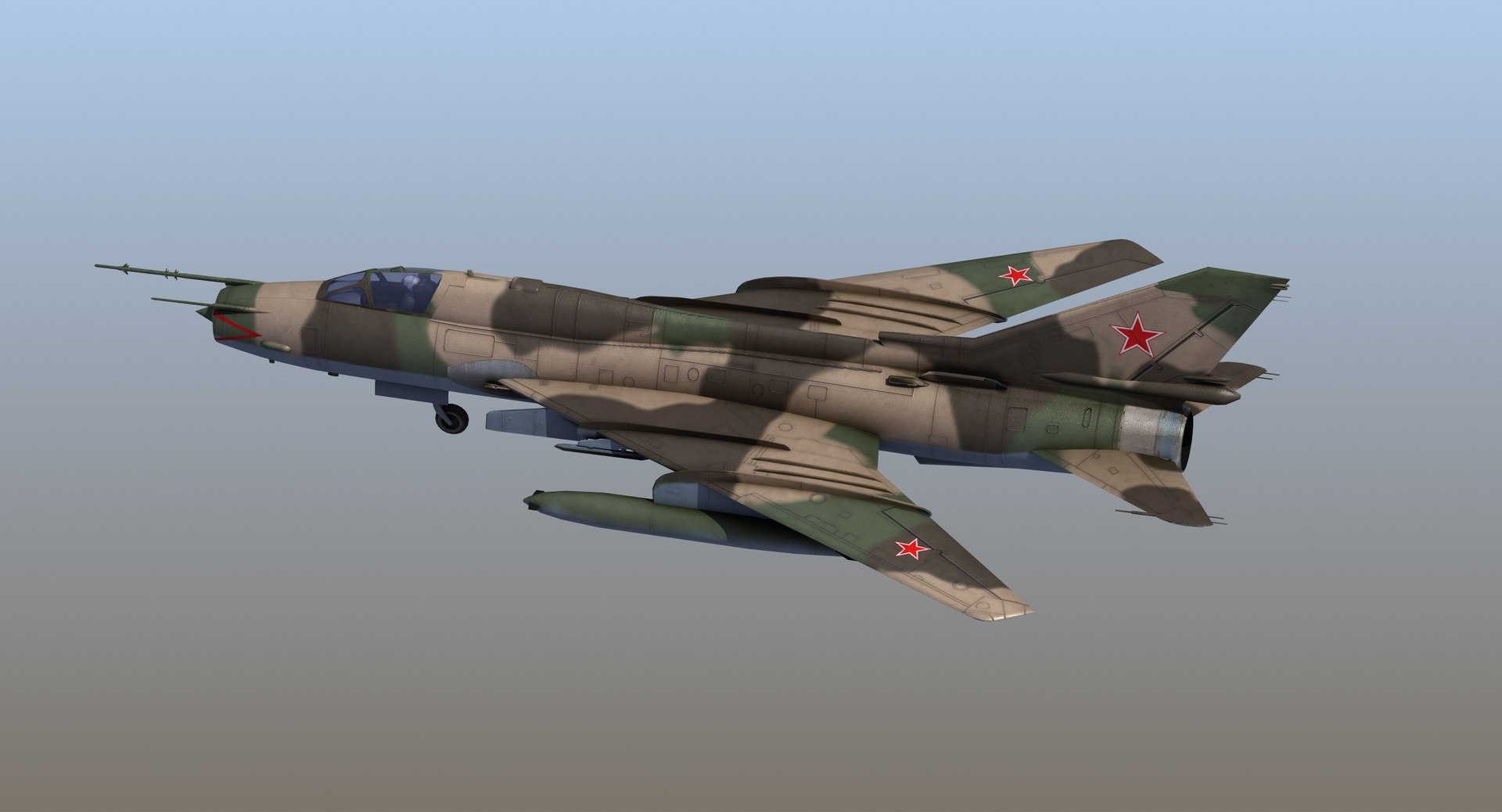 3D Su-22 Fitter Strike Aircraft Model - TurboSquid 1195640