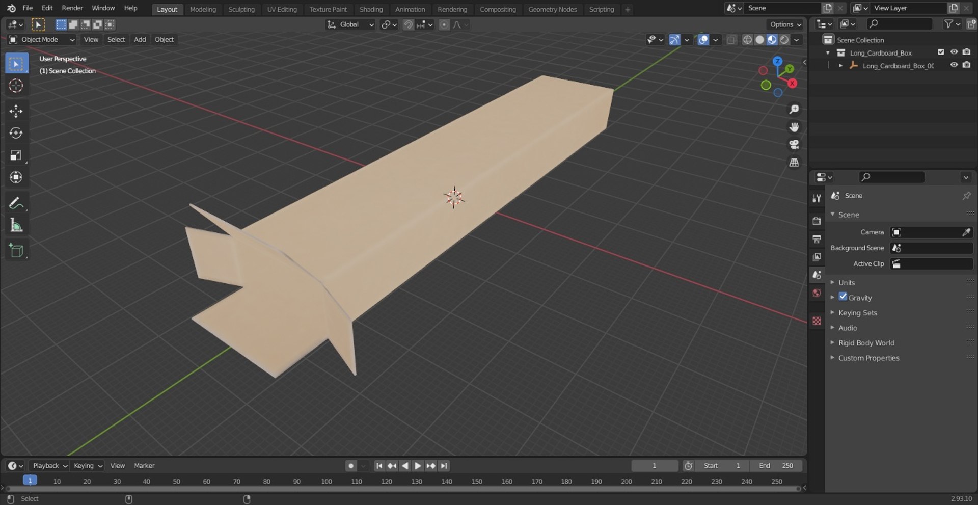 Long Cardboard Box model - TurboSquid 1953263