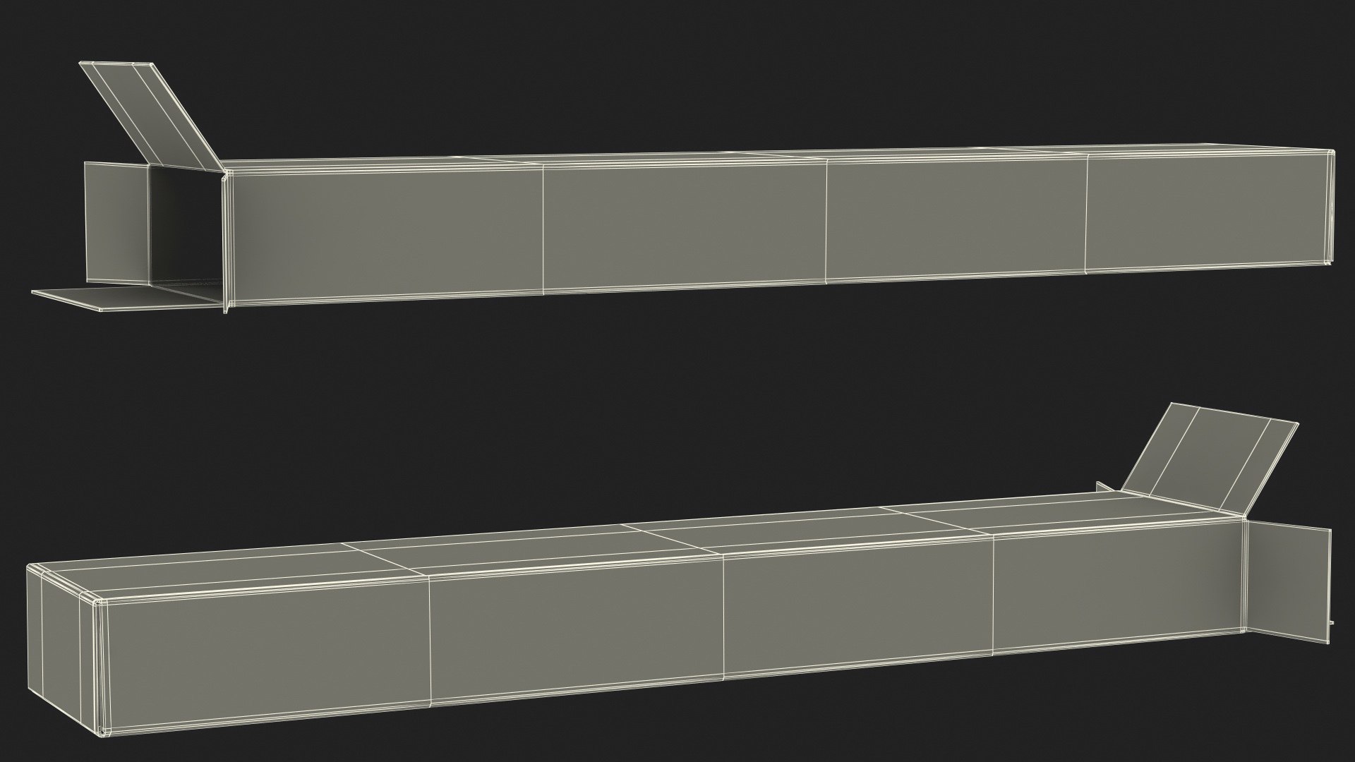 Long Cardboard Box model - TurboSquid 1953263