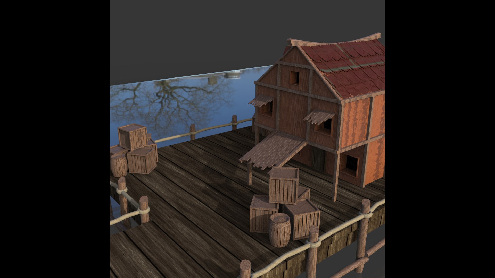 3D Seaside Fishing House - TurboSquid 1795593