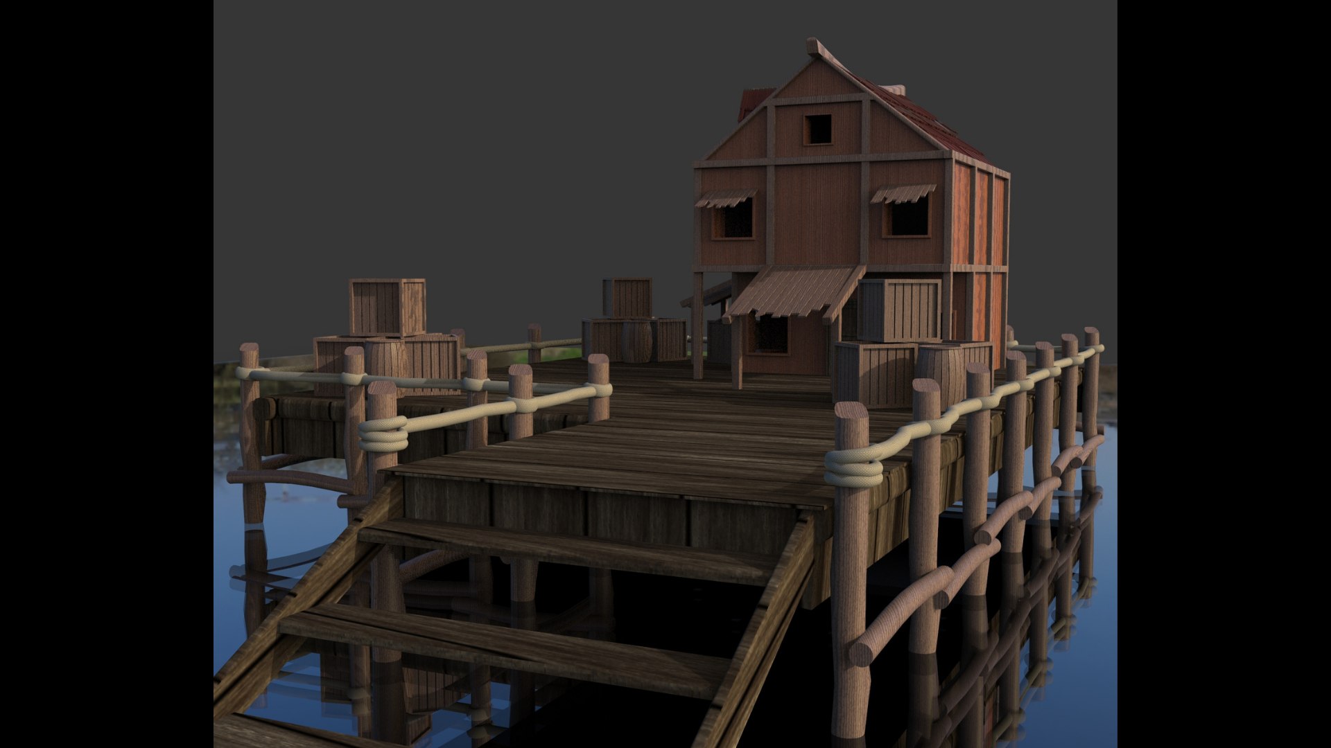 3D Seaside Fishing House - TurboSquid 1795593