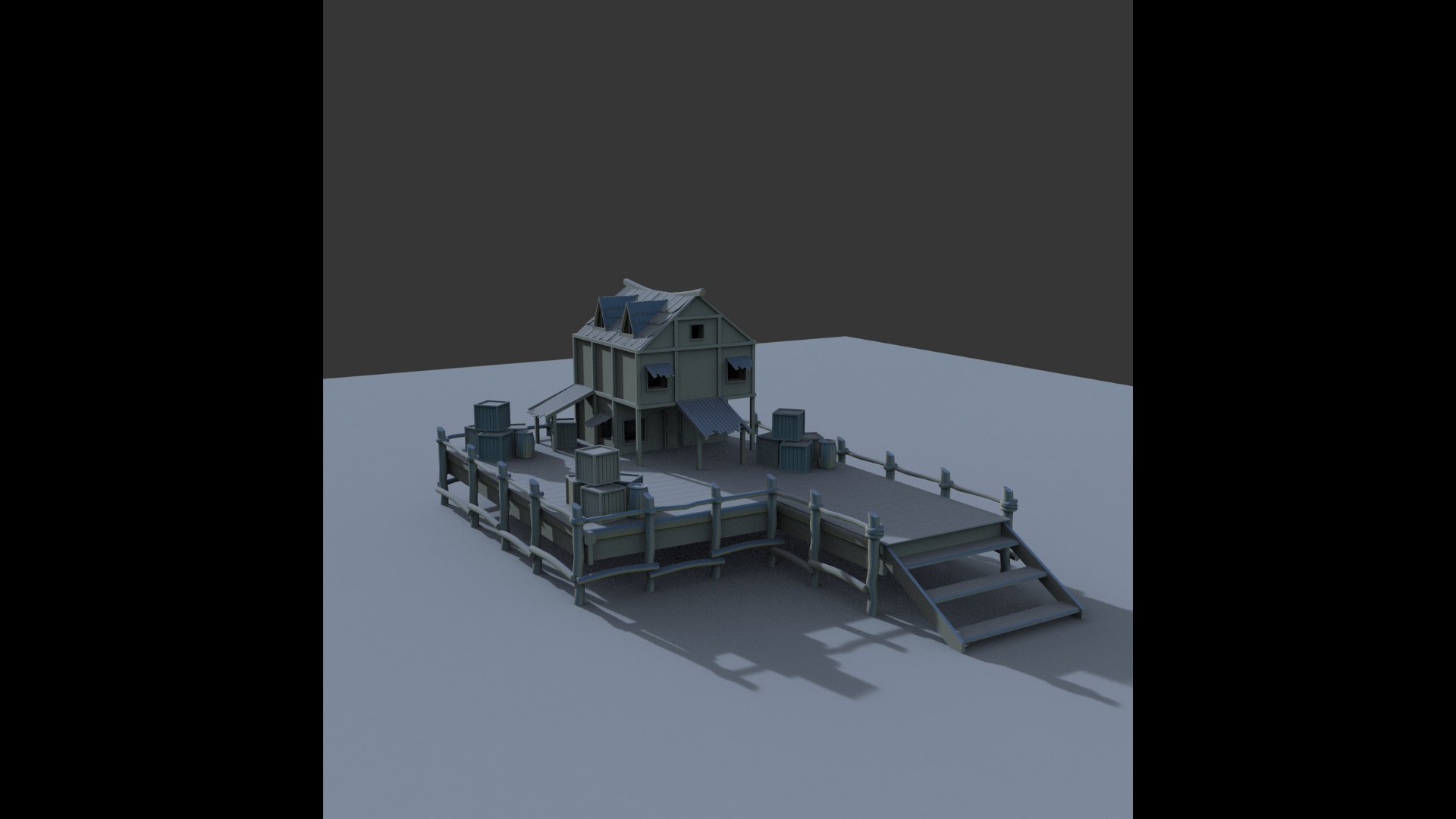 3D Seaside Fishing House - TurboSquid 1795593