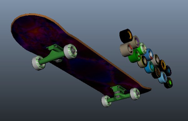 skateboard wheels 3d model