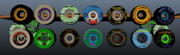 skateboard wheels 3d model