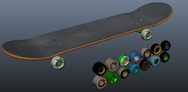 skateboard wheels 3d model