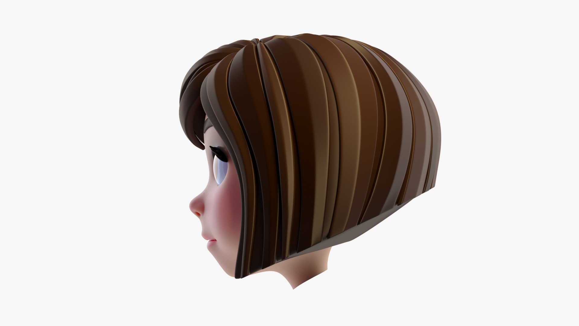 Lovely cartoon girls head 3D model - TurboSquid 1526278