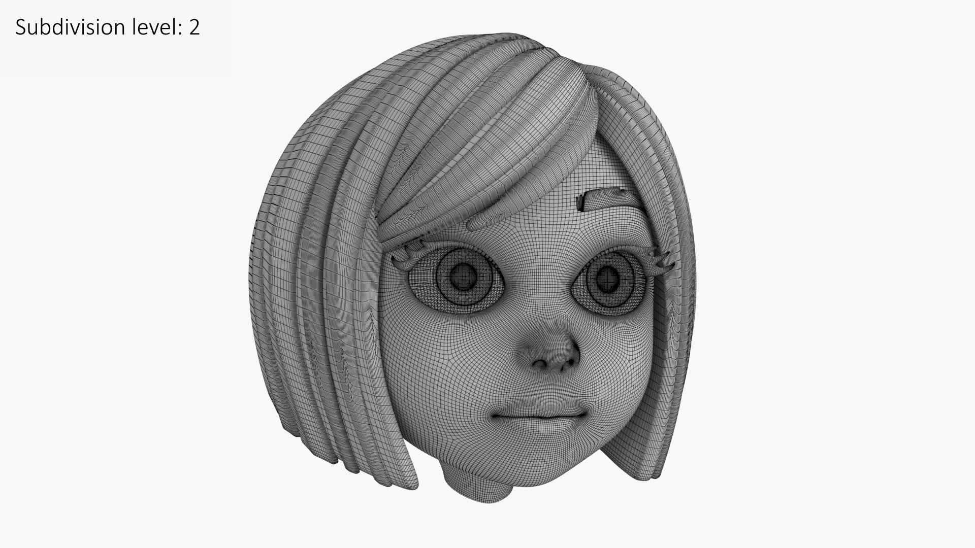 Lovely cartoon girls head 3D model - TurboSquid 1526278
