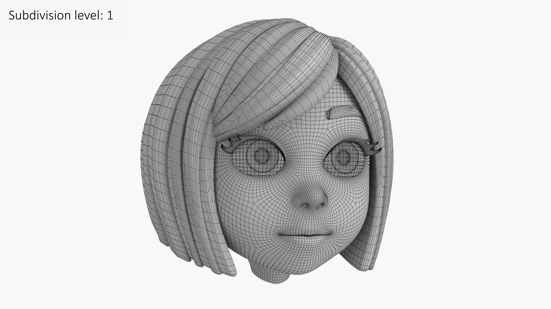 Lovely cartoon girls head 3D model - TurboSquid 1526278