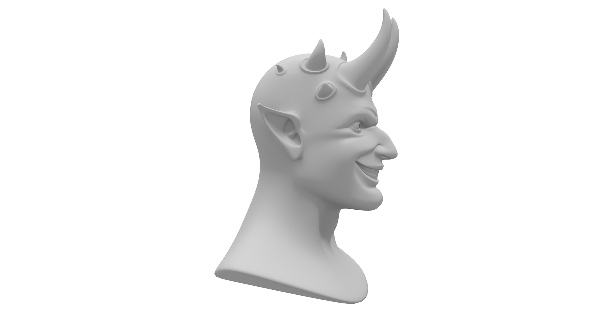 3D Satan Head With Horns Model - TurboSquid 1757532