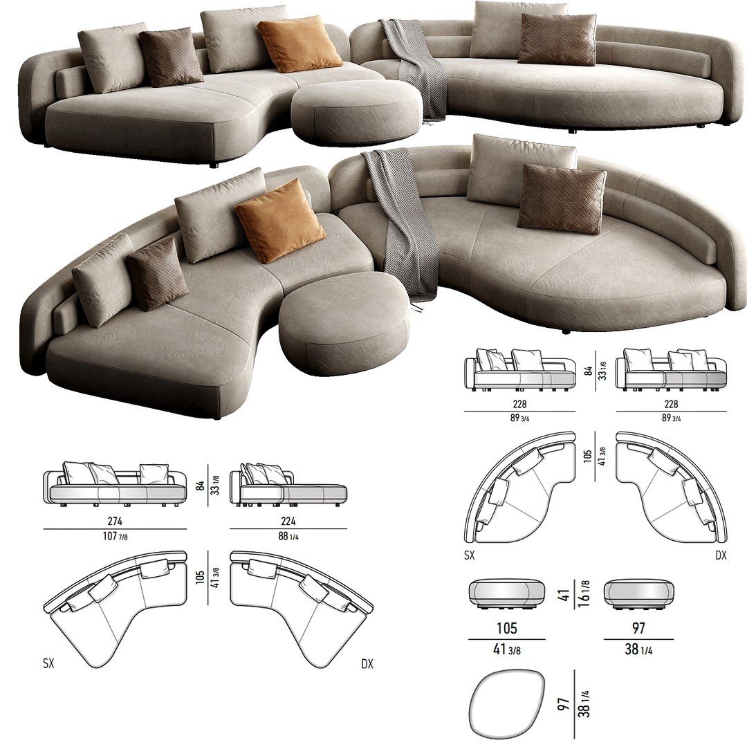 Minotti Bezier 3D Model - TurboSquid 2429378