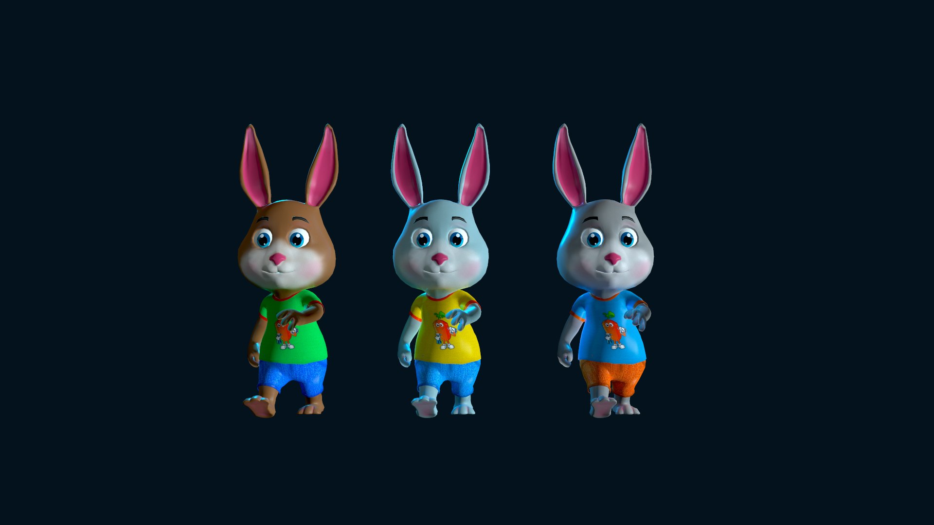 3D Cartoon Rabbit Gaming Animation Pack - TurboSquid 2101782