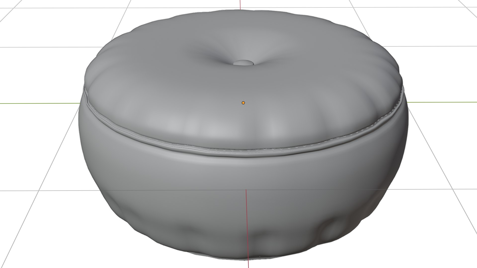 Brown Leather Realistic Pouffe 3D - TurboSquid 2212402