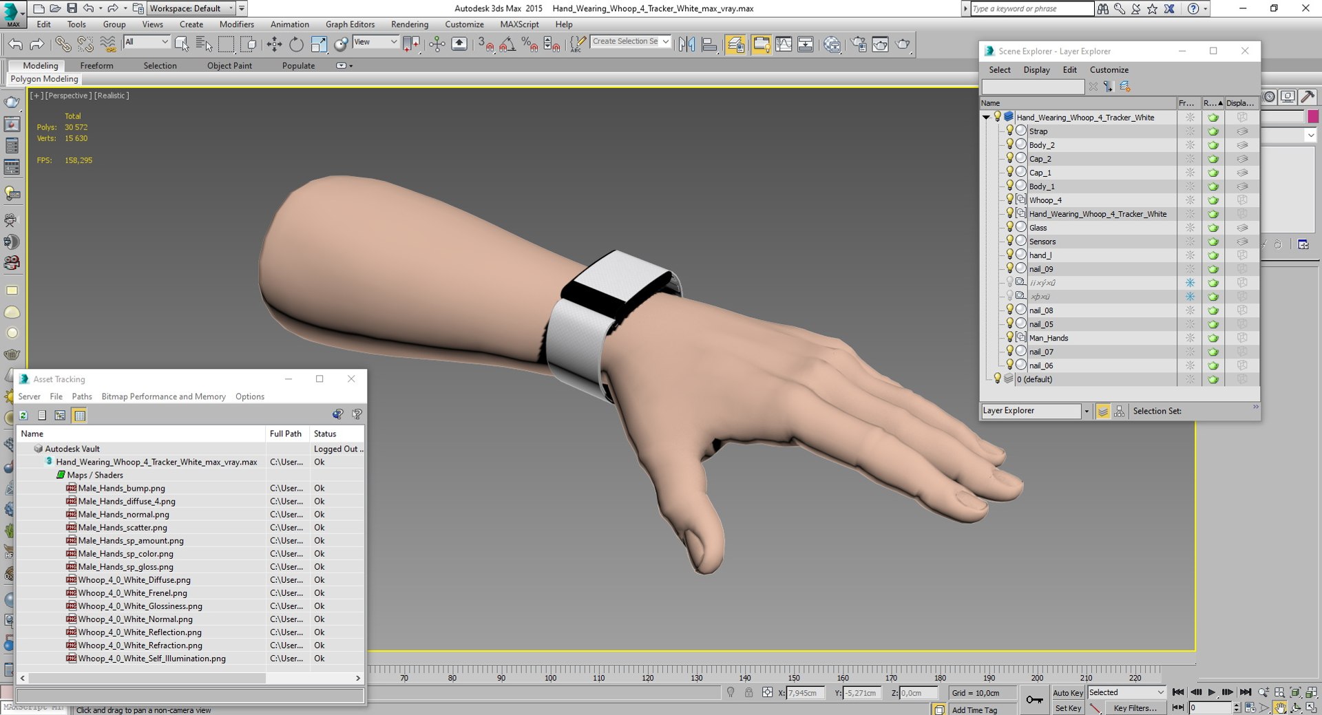 3D Hand Wearing Whoop 4 Tracker White Model - TurboSquid 2116181