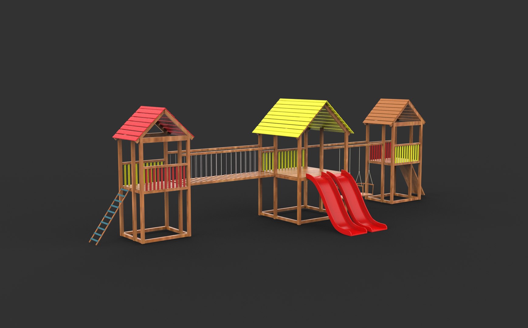 Playground Slides And Stairs 3D Model 3D - TurboSquid 2344228