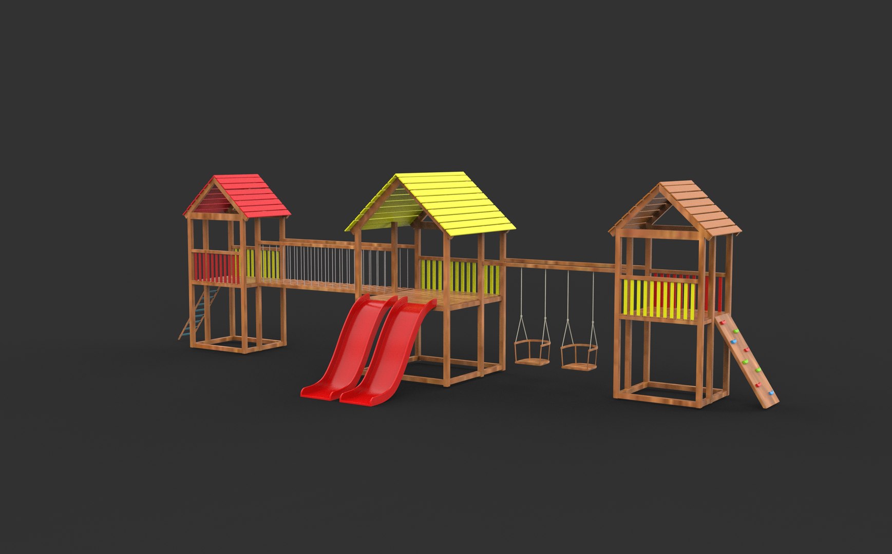 Playground Slides And Stairs 3D Model 3D - TurboSquid 2344228