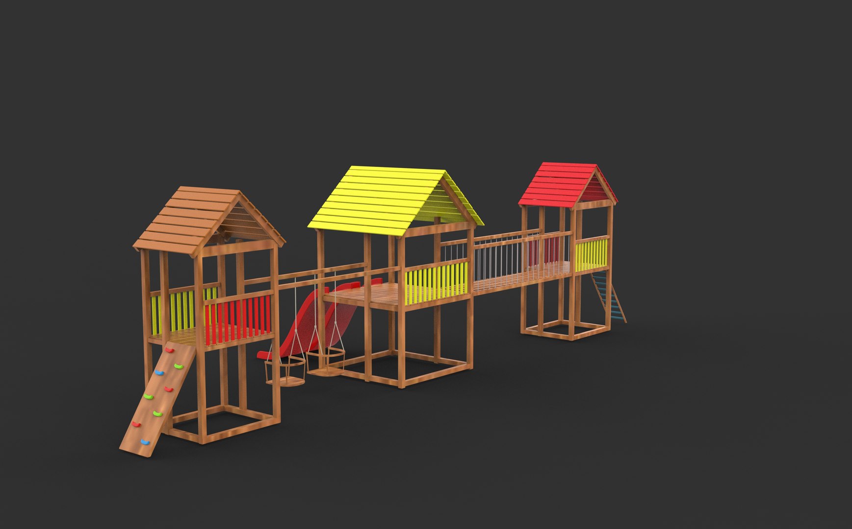 Playground Slides And Stairs 3D Model 3D - TurboSquid 2344228