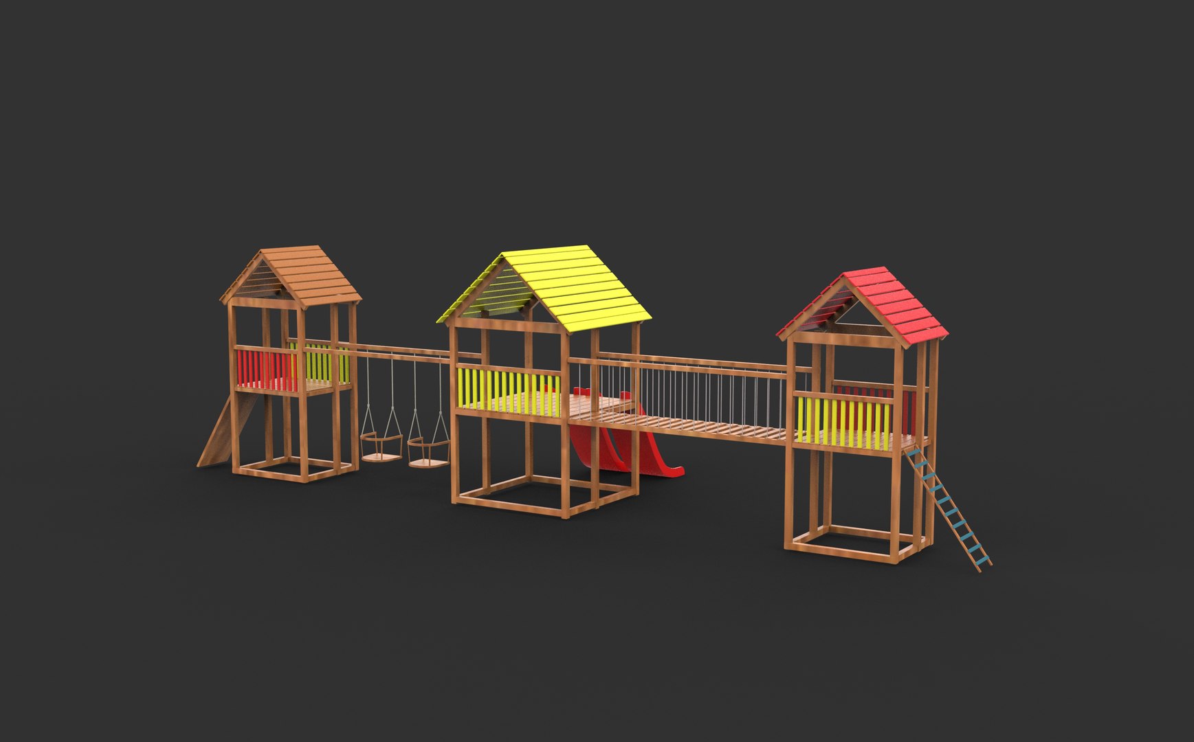 Playground Slides And Stairs 3D Model 3D - TurboSquid 2344228