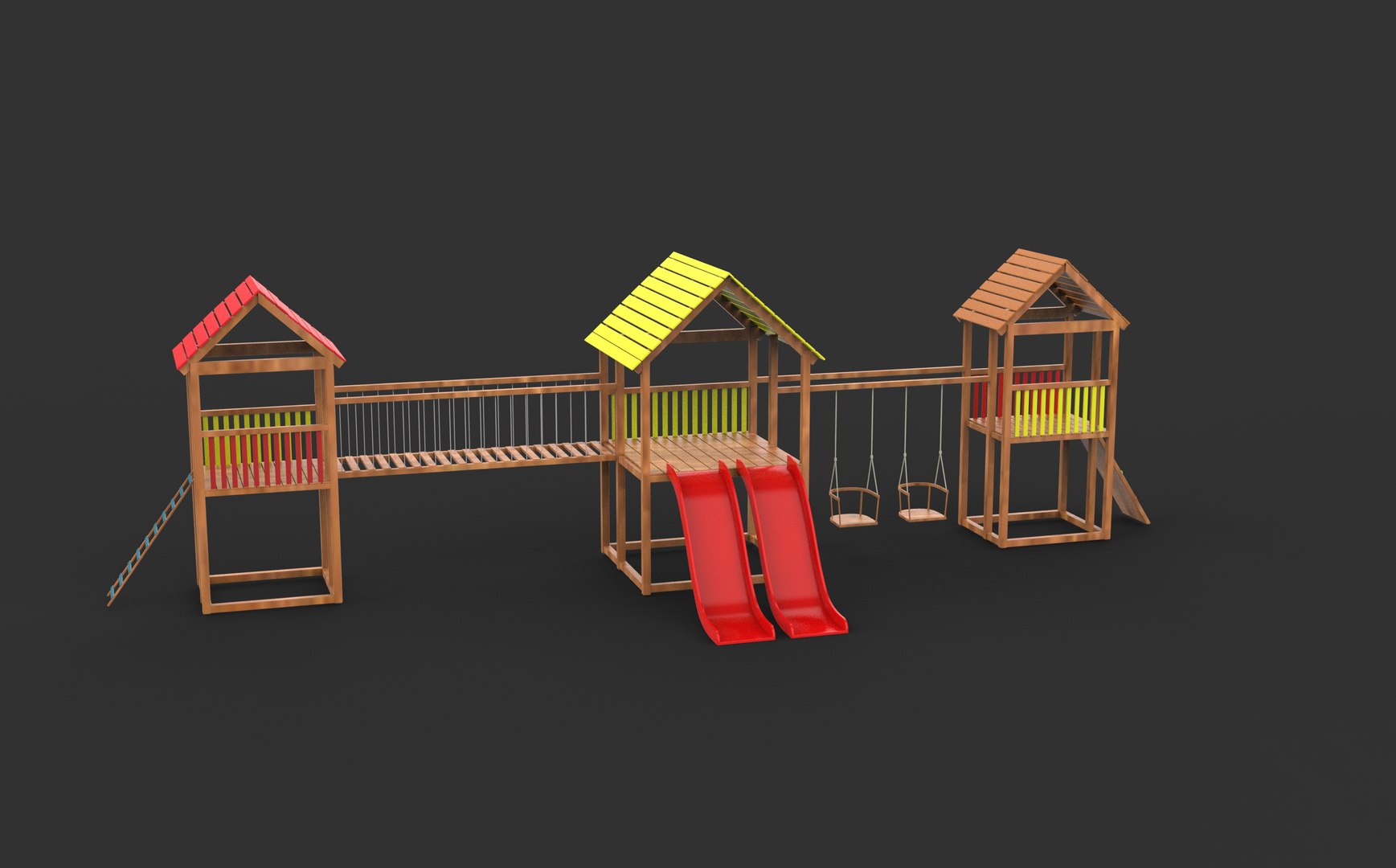 Playground Slides And Stairs 3D Model 3D - TurboSquid 2344228