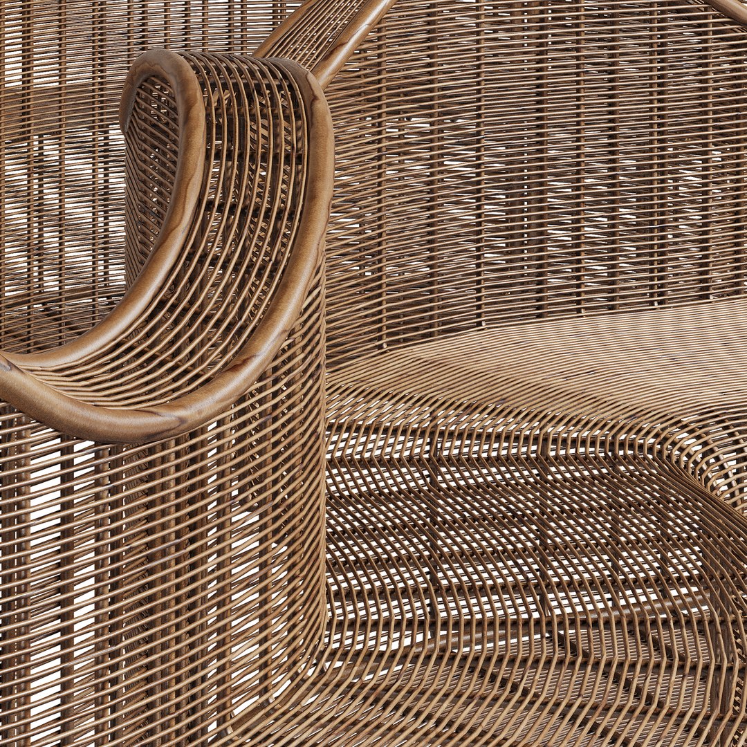 Rattan Bench 3D Model - TurboSquid 1950325