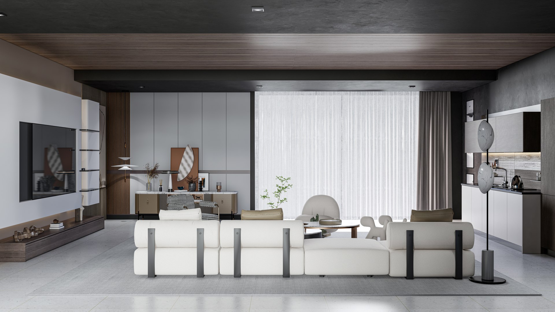 3D Modern TV wall unit model - TurboSquid 2134733