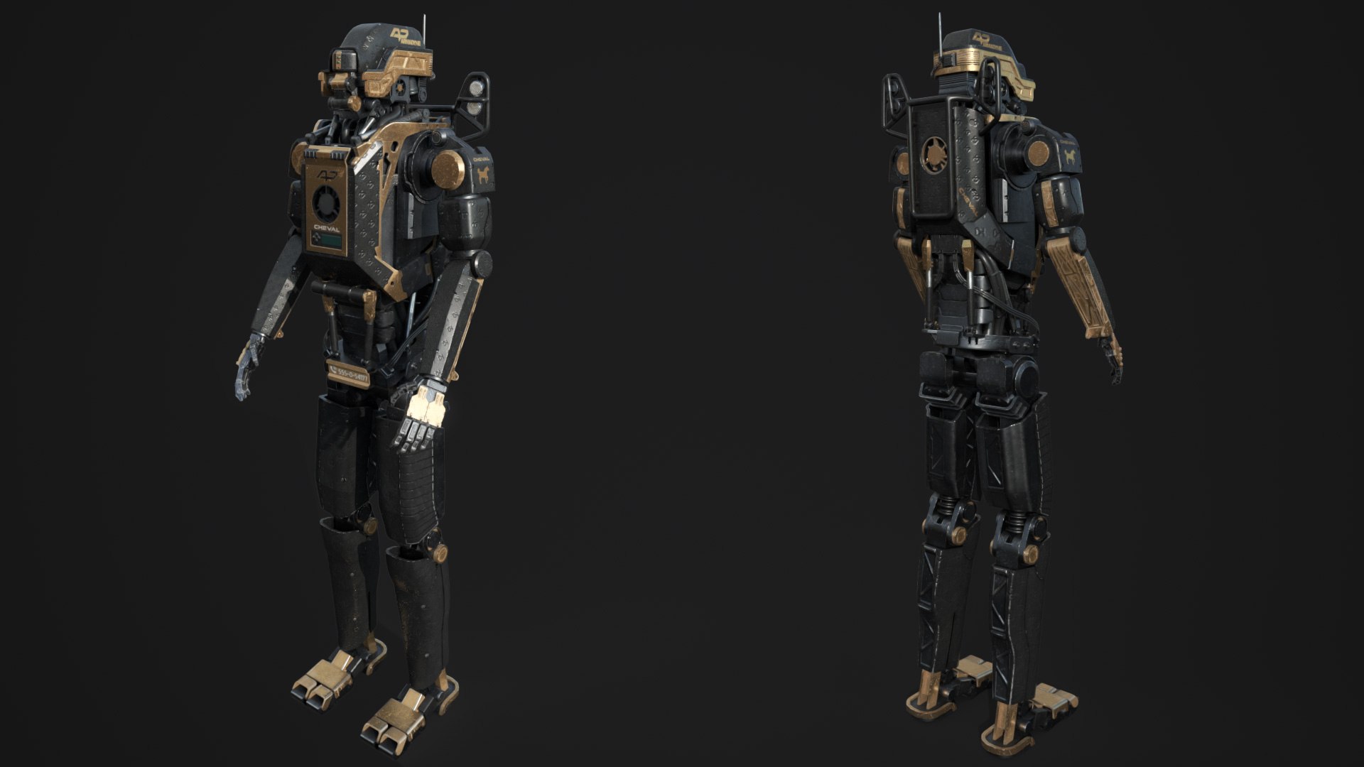 Elysium Droid Gold Skin - Bodyguard 3D Model - TurboSquid 2067466
